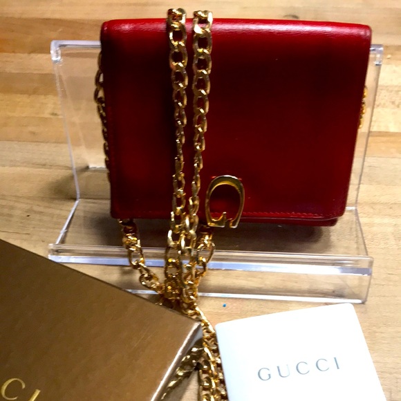 Gucci | Bags | Gucci Candy Apple Red Lambskin Leather Gg Gold Tone ...